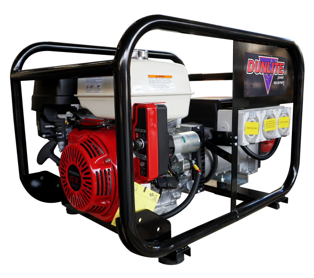 8 kVA Honda Powered generator RCD Outlets with Electric Start | Dunlite ...