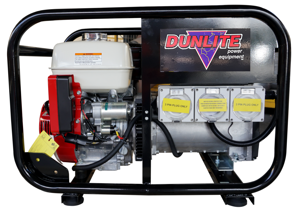 8 kVA Honda Powered generator RCD Outlets with Electric Start | Dunlite ...